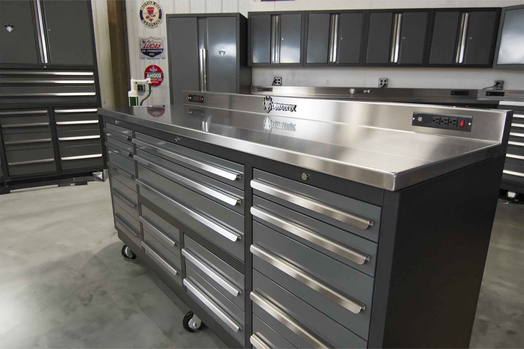 Dragonfire 17 Drawer Pro Series 7FT Workbench with Swappable Drawers ...