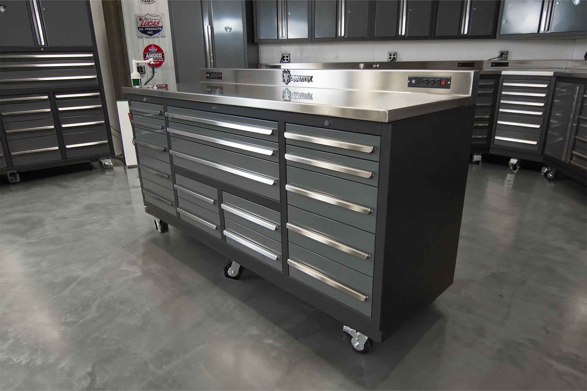 Dragonfire 17 Drawer Pro Series 7FT Workbench with Swappable Drawers ...