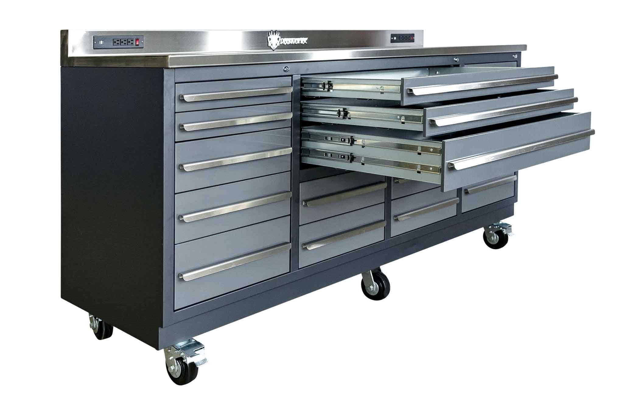 Dragonfire 17 Drawer Pro Series 7FT Workbench with Swappable Drawers ...
