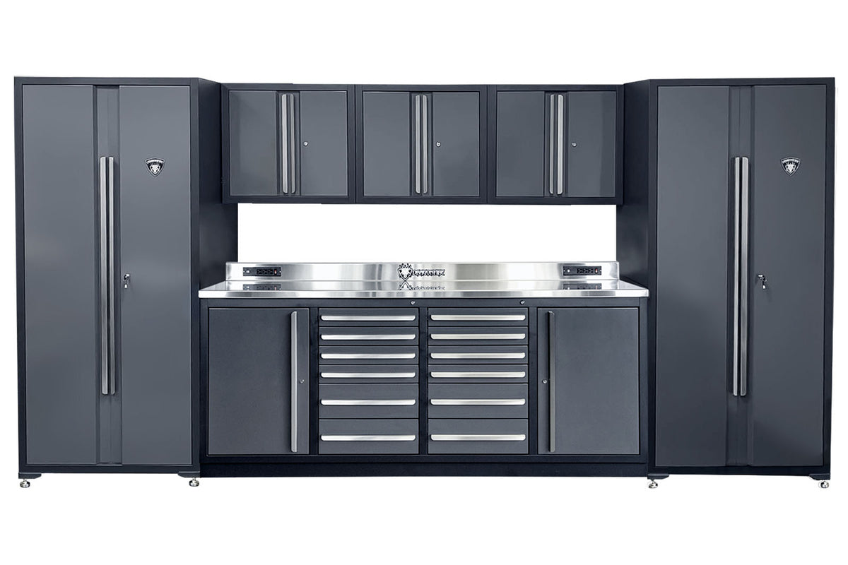 Pro Series 12 Drawer Workbench Package - Workbench, Wall Cabinets & Lo ...