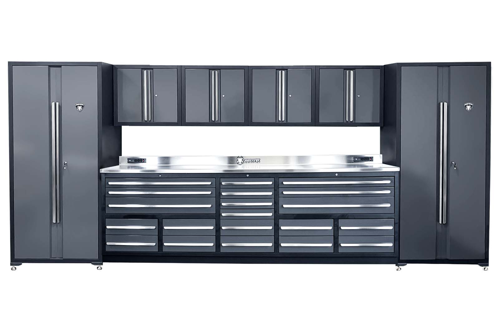 20 Drawer Workbench Pro Series Package - Workbench, Upper Cabinets & L ...